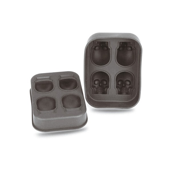 Moule à glace crâne silicone noir – 4 Ice mold cocktail premium